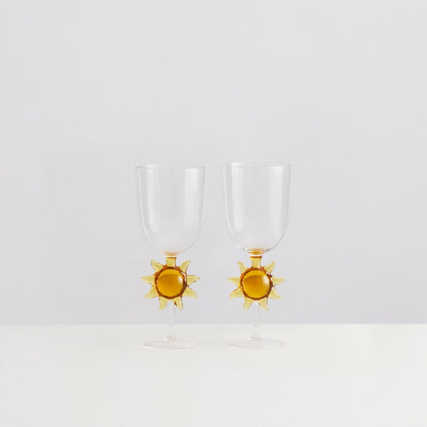 2 Le Soleil Wine Glasses - Maison Balzac International
